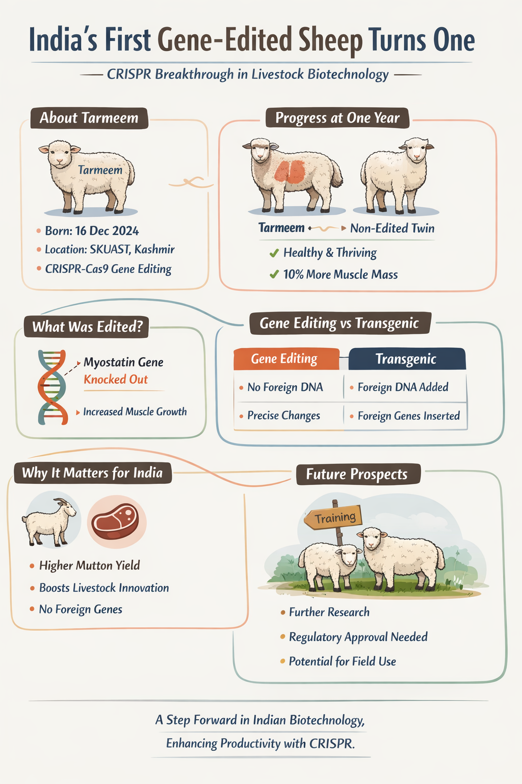 India’s First Gene-Edited Sheep - INFINITE IAS KAS ಇನ್ಫೈನೈಟ್ ಐಎಎಸ್ ಕೆಎಎಸ್